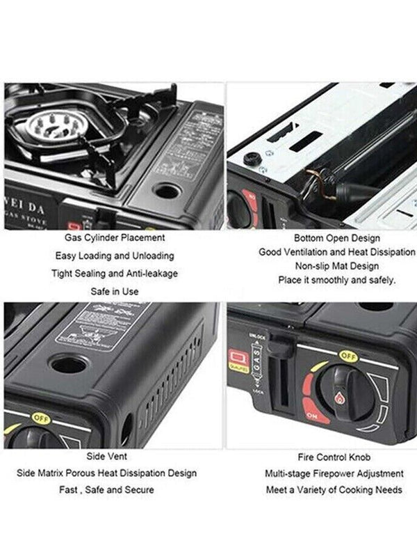 Portable Camping Gas Cooker Single Burner Stove Automatic Ignition ...